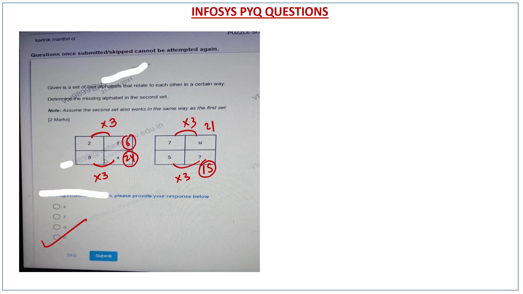 Infosys Puzzles Questions - OnlineStudy4U