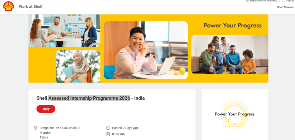 Shell Off Campus Hiring 2025 - Assessed Internship Programme 2026 ...
