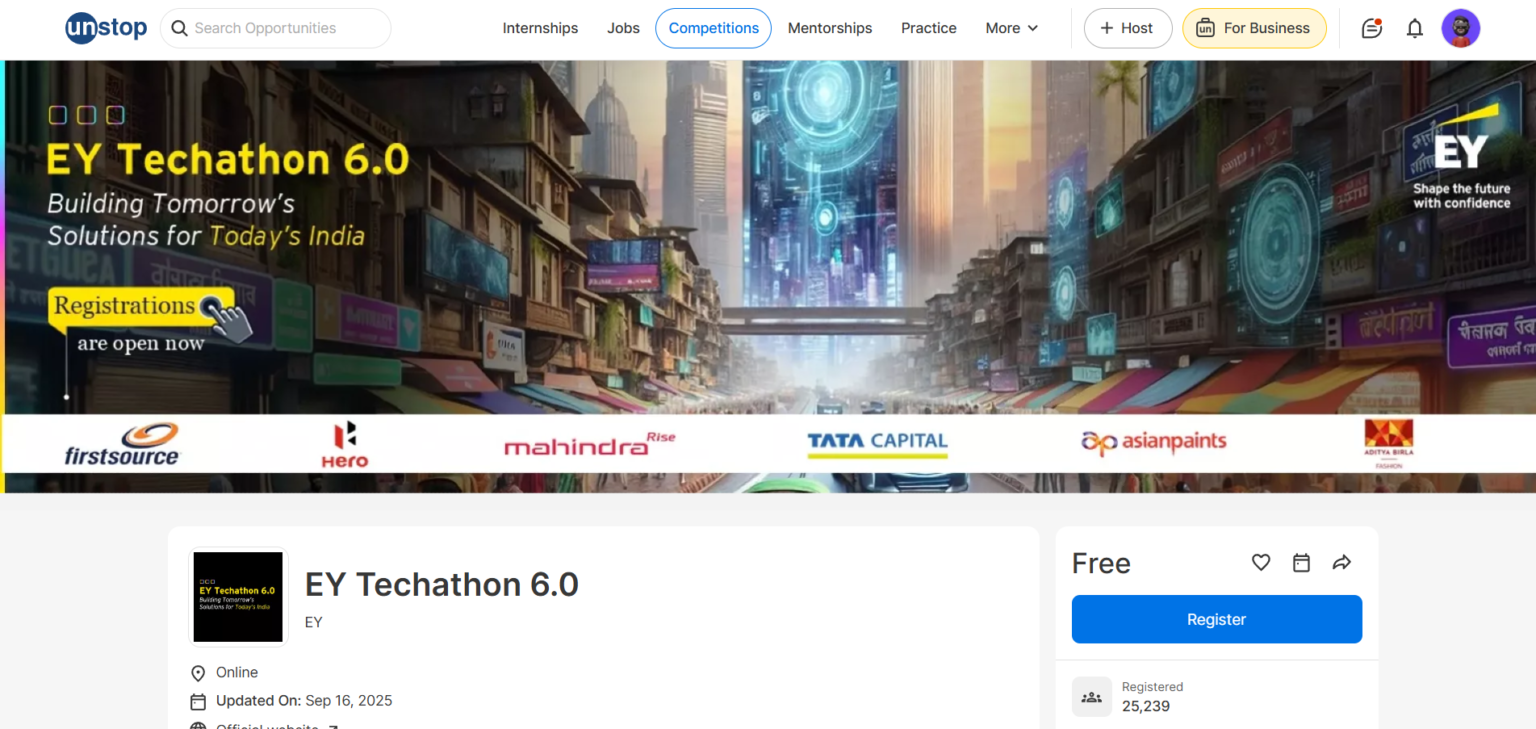 EY Big Mass Hiring Drive - Techathon 6.0 - OnlineStudy4U