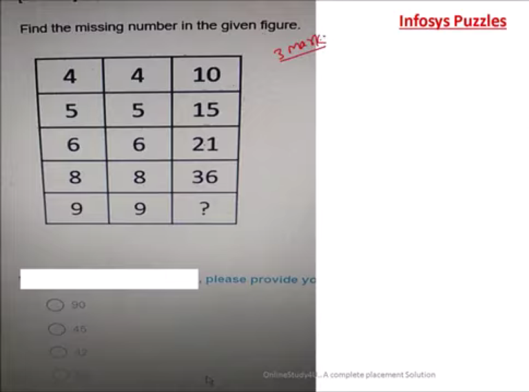 Infosys Puzzles Most Asked Question With Answer | Infosys PYQ 2025 ...