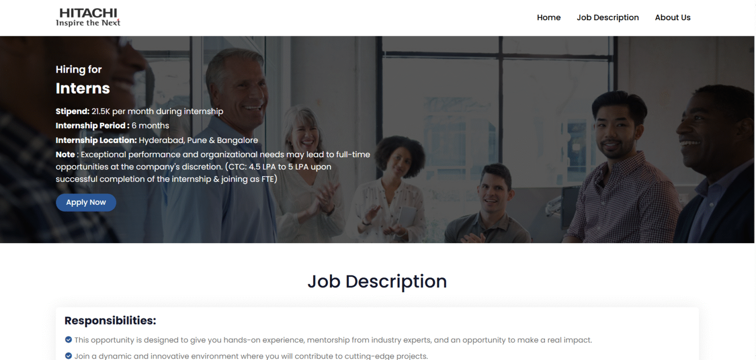 Hitachi Big Hiring Drive - Intern – Engineering - OnlineStudy4U