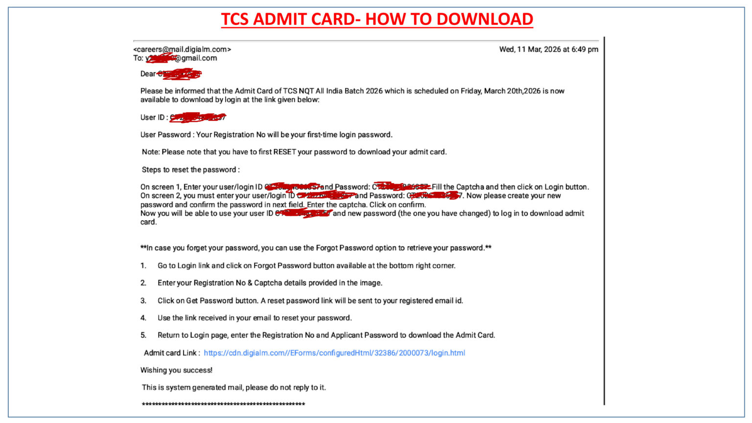 How To Download TCS NQT Admit Card 2026 | Step-by-Step Registration ...