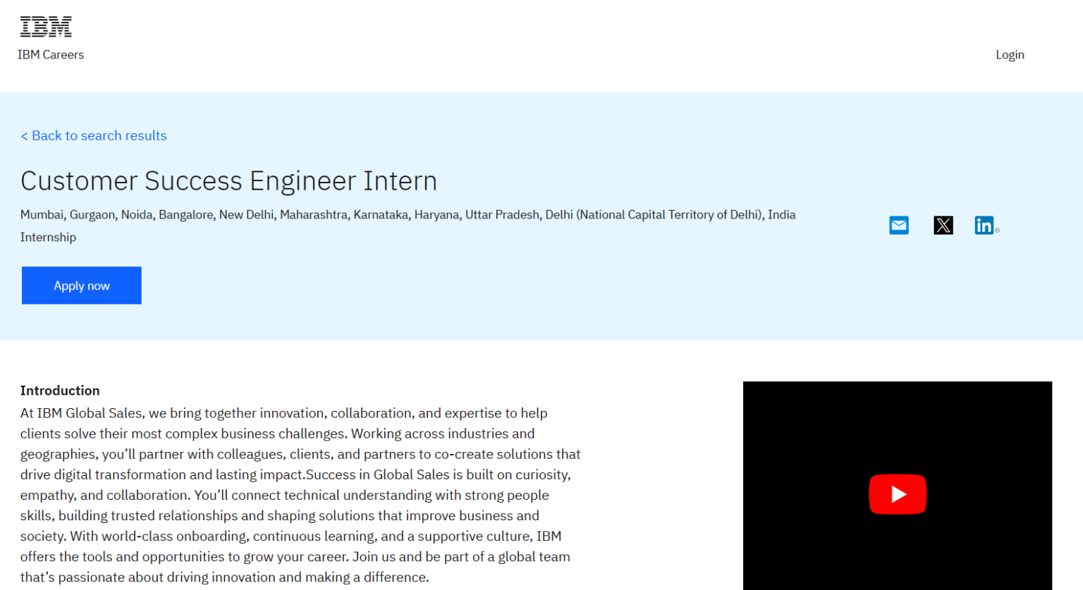 IBM Off Campus Drive - Customer Success Engineer Intern - OnlineStudy4U